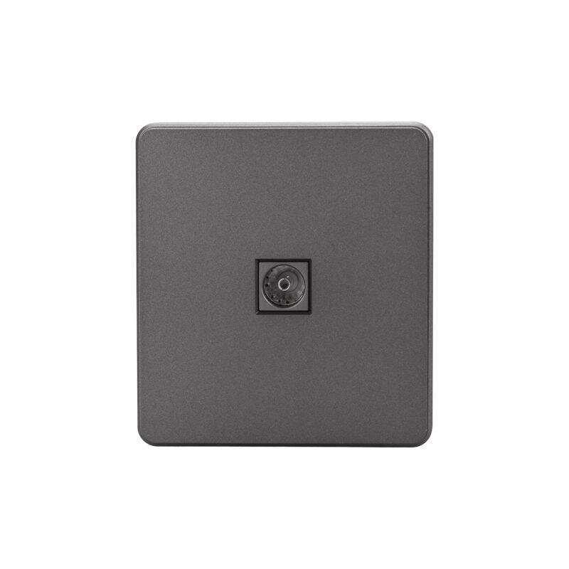 Розетка телевизионная TV СП ROUND MIELE титан Kranz KR-78-0723-2