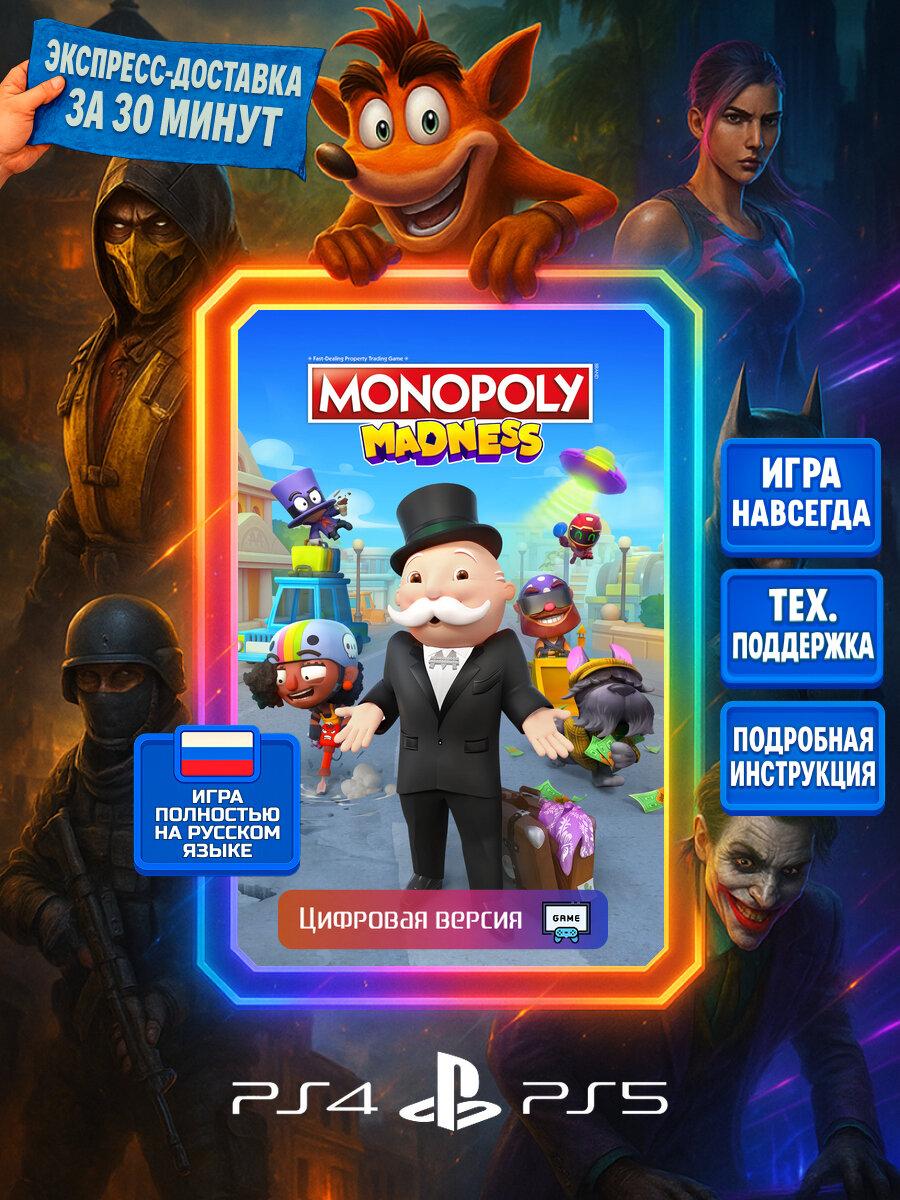 Монополия Переполох PS4/PS5 | Моментальная доставка | Полностью на русском языке | Для вечеринок