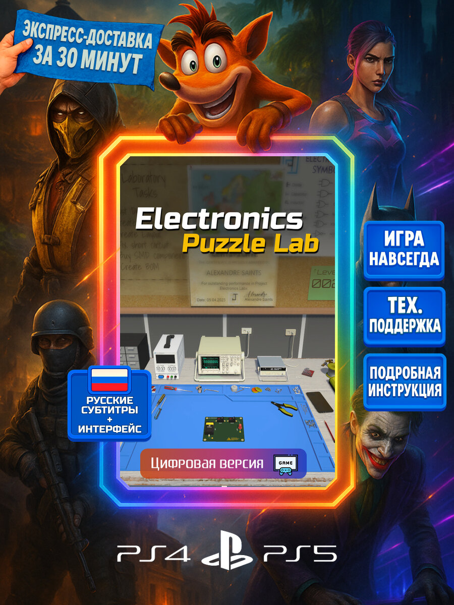 Electronics Puzzle Lab PS4/PS5 | Моментальная доставка | Русские субтитры и интерфейс | Семейные
