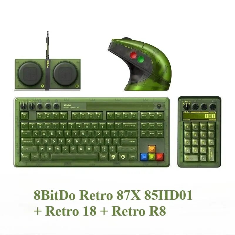 Клавиатура 8BitDo Retro Keyboard механическая, с игровым модулем, проводная, зеленая