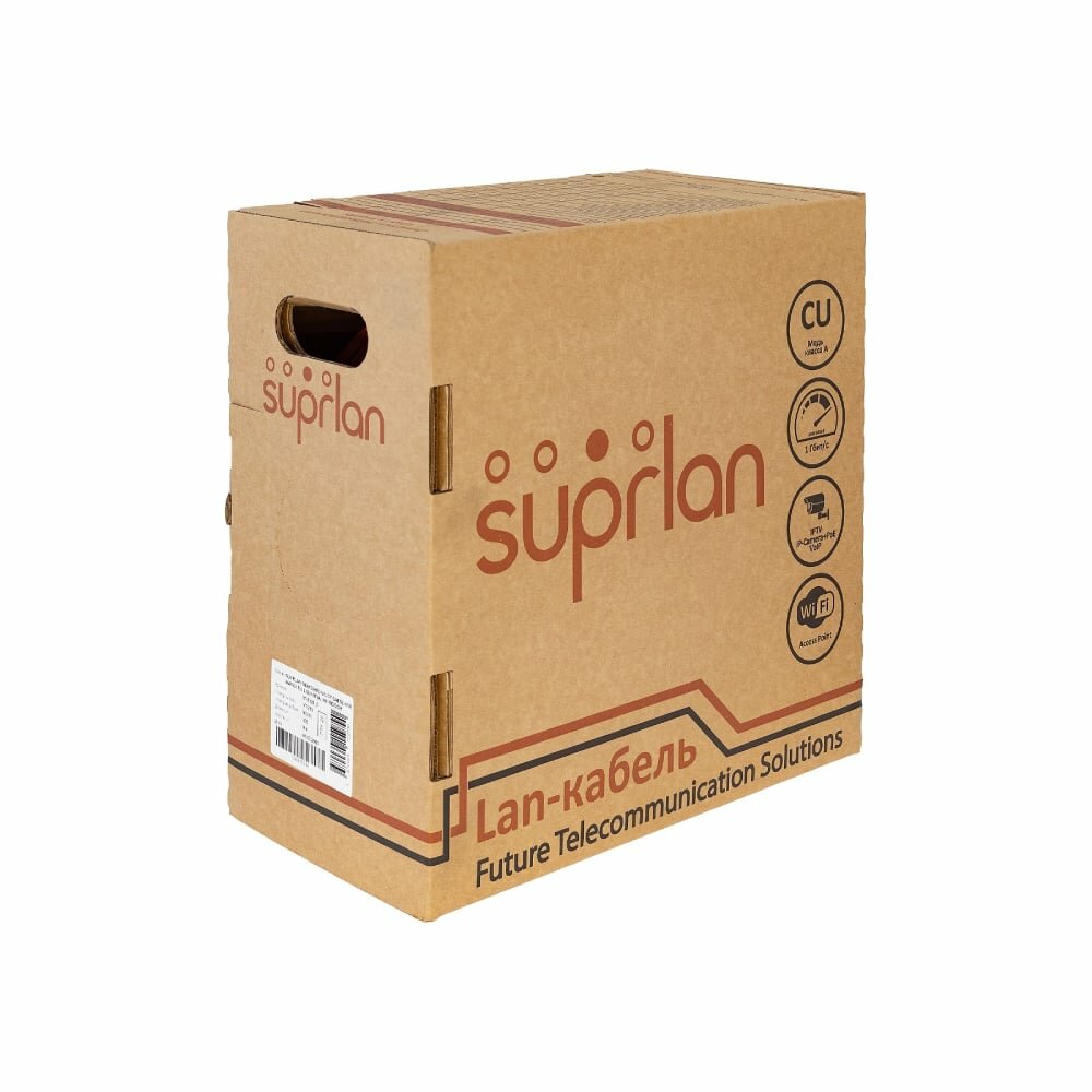 Сетевой интернет кабель витая пара SUPRLAN медный Premium UTP Cat.5e 4x2x0,51 Cu PVC внутренний 305м 01-0313-5 — фото 1