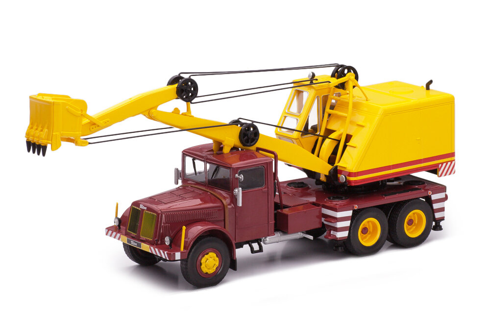 Модель коллекционная IXO Tatra 111 D-030 a 1958 red/yellow / татра экскаватор