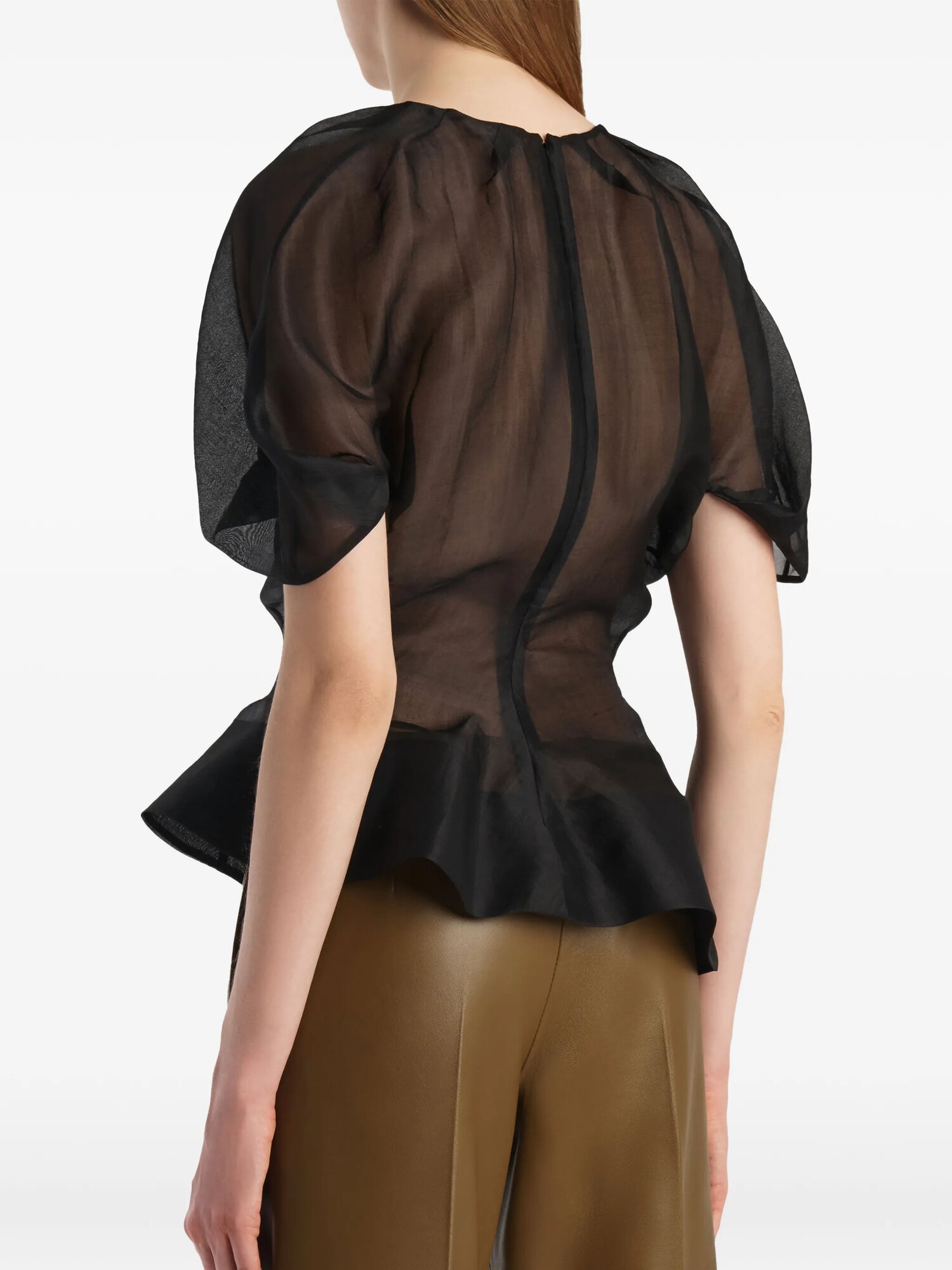 Топ Khaite Asymmetric draped silk top, размер 2 — фото 1