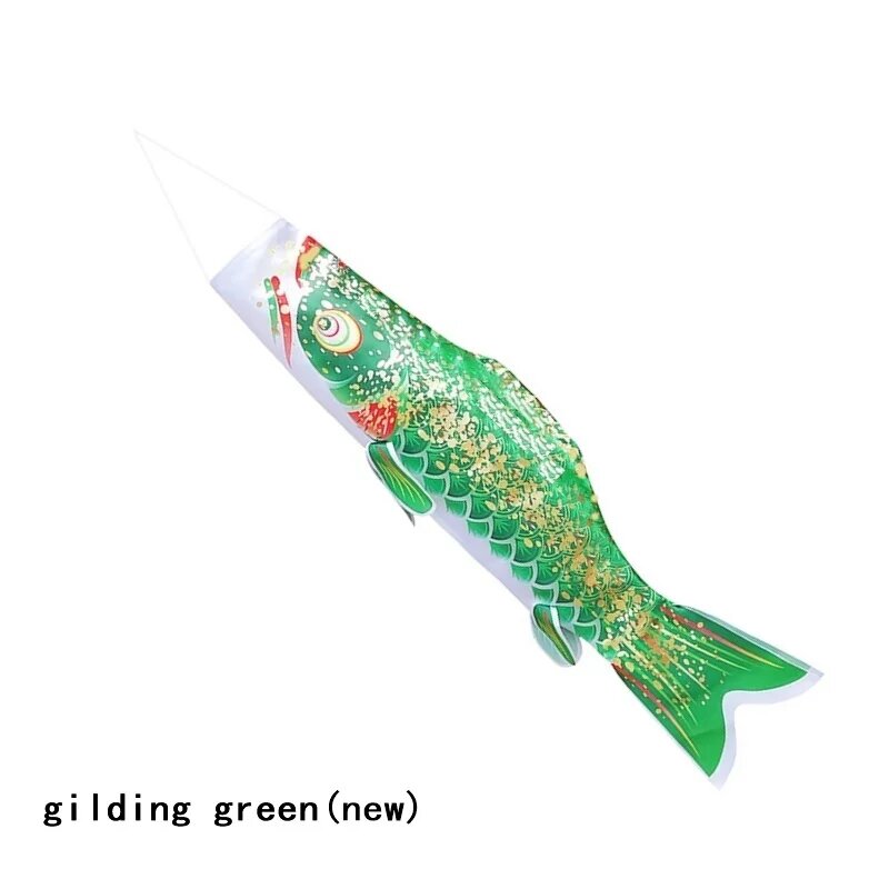 Японский карп Koinobori из сатина 1.5 метра about 40cm, gilding green(old)