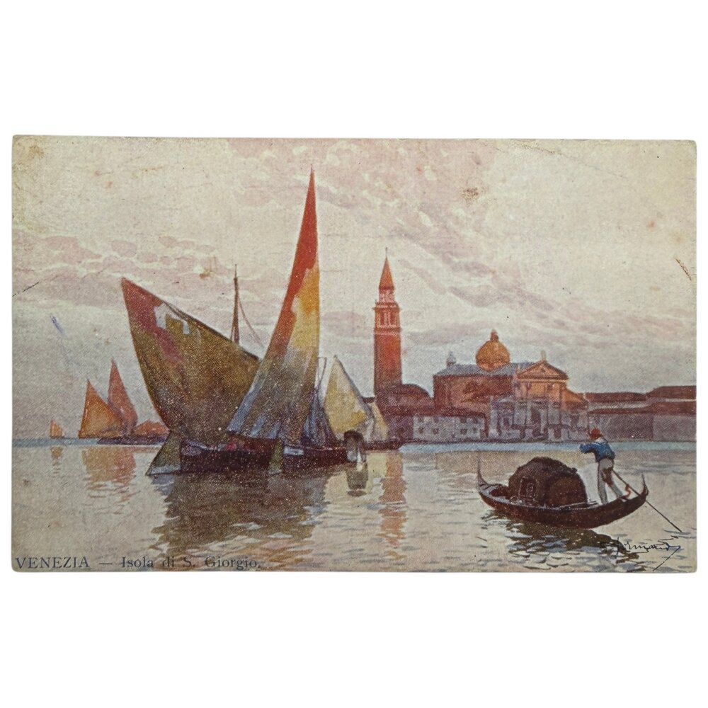 Почтовая открытка "Венеция — Остров Сан-Джорджо" 1920-1930 гг. Италия