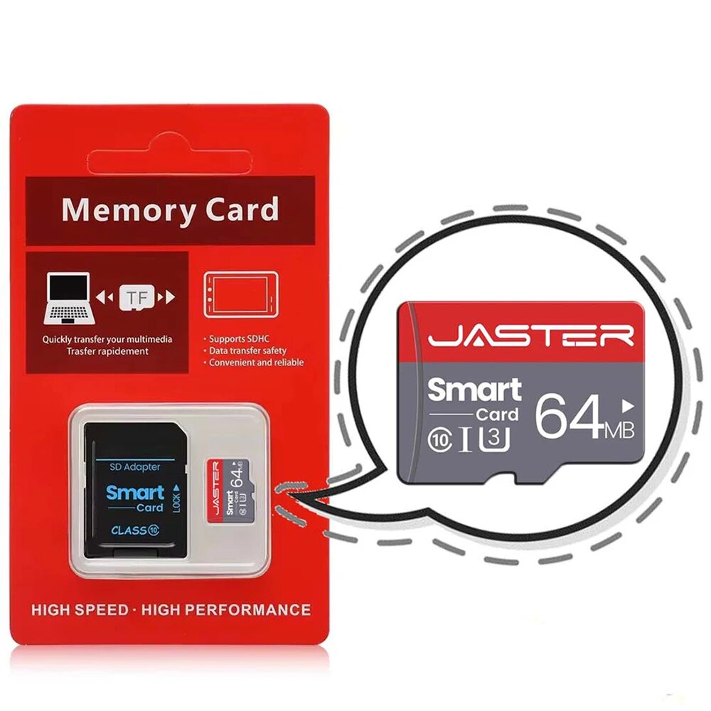 JASTER карта памяти microSD 128 ГБ 64MB