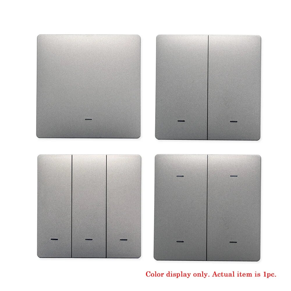 Беспроводной переключатель Tuya ZigBee 4 клавиши 4-местный, Серый, GREY
