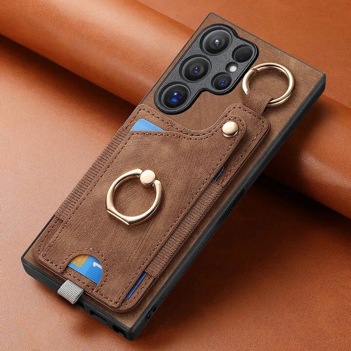 Кожаный чехол для Samsung Galaxy S23/S24/S25 Brown