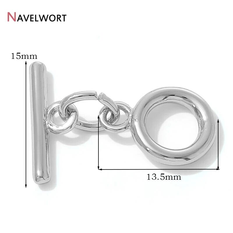 Застежка-переключатель NAVELWORT, Rhodium plated, 15x13.5 мм