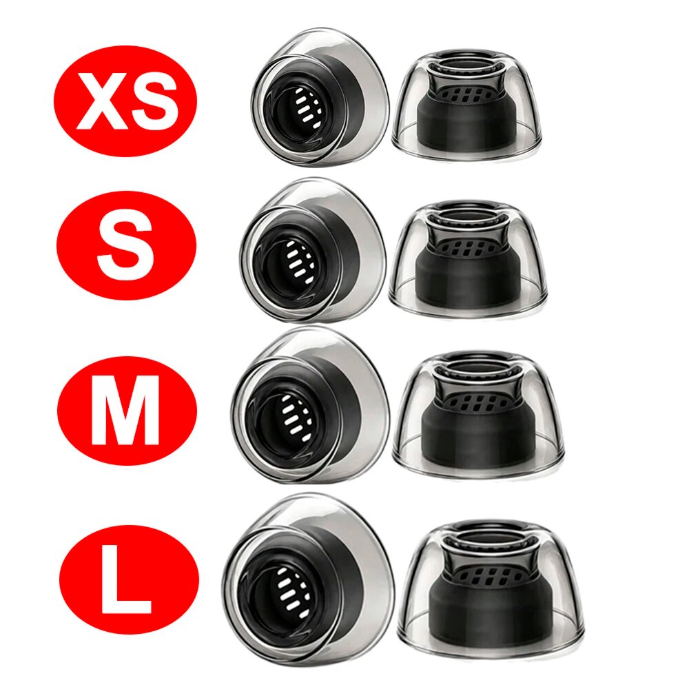 Силиконовые амбушюры для Huawei Freebuds Pro 5/4/3/2 BAPPSUS Черный, 4Pairs, Black - XS S M L