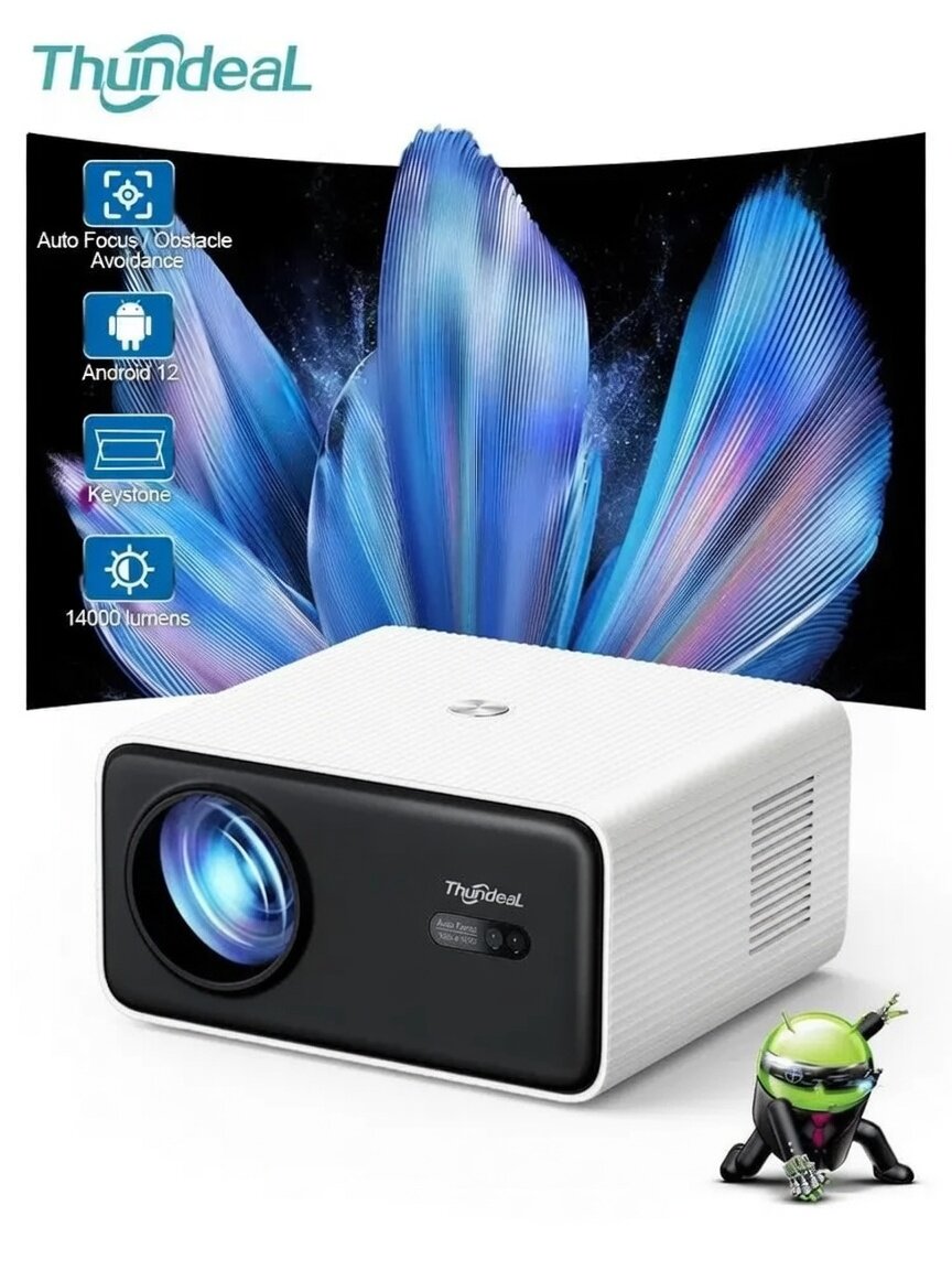 Проектор Thundeal TD85SE, LED, 1920×1080, Full HD, Bluetooth, Wi-Fi, Android 12