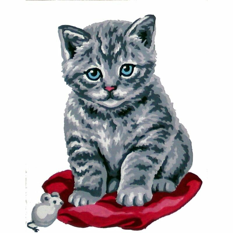 Канва GOBELIN DIAMANT "Котенок", жесткая, с рисунком