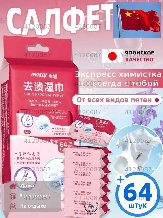 Средство для ухода за одеждой Салфетки влажные для одежды