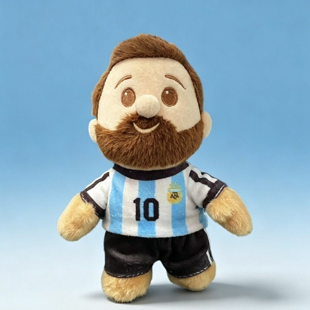 Global football cup messi and ronaldo plush toy with soft plush for gift giving and display messi