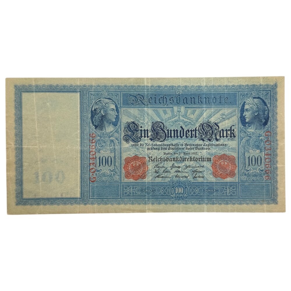 Германская империя (Германия) 100 марок 1910 г. (Красные печати) (Серия G)