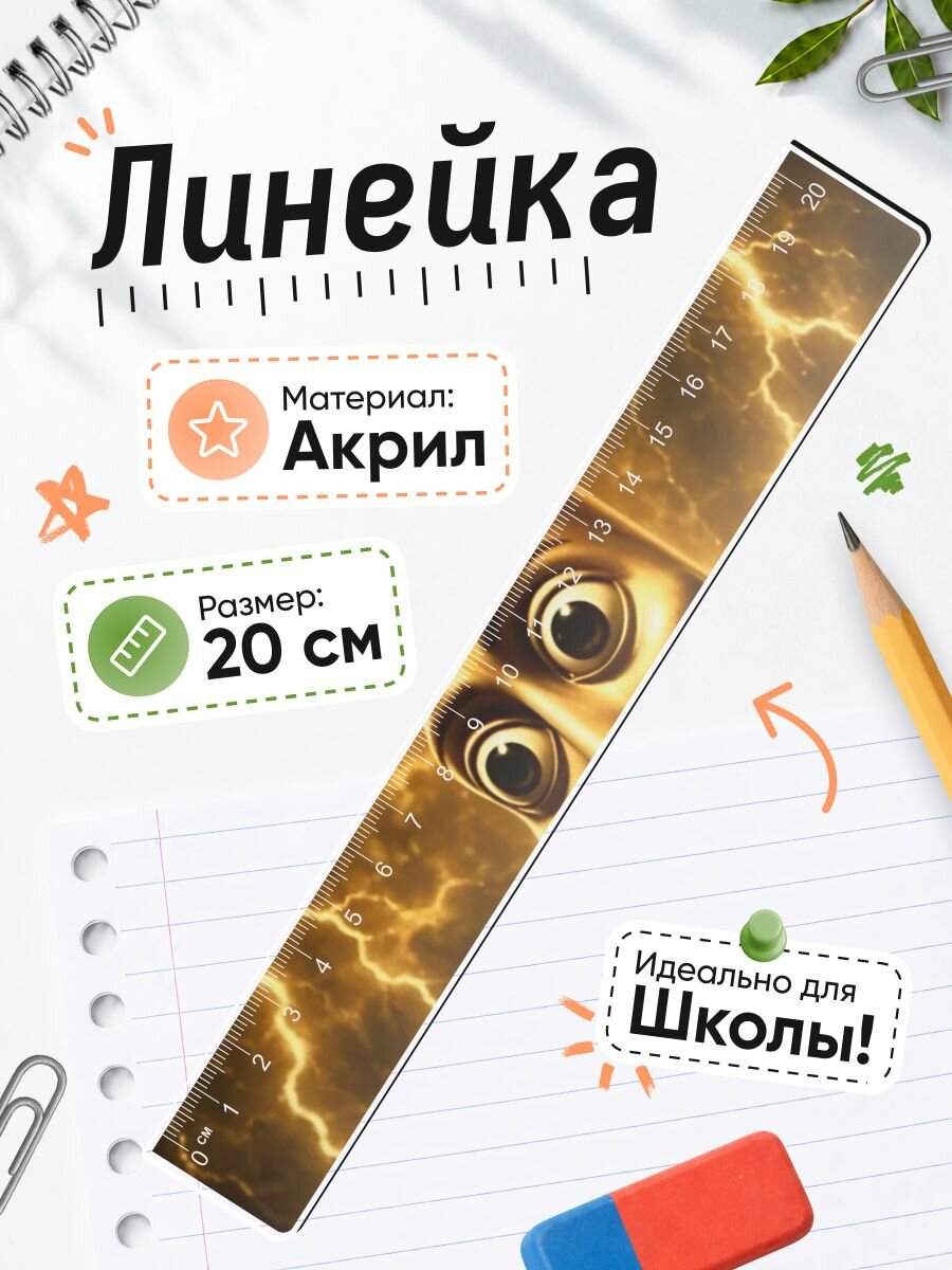 Линейка акриловая, Сикс Севен Six Seven Мем 67