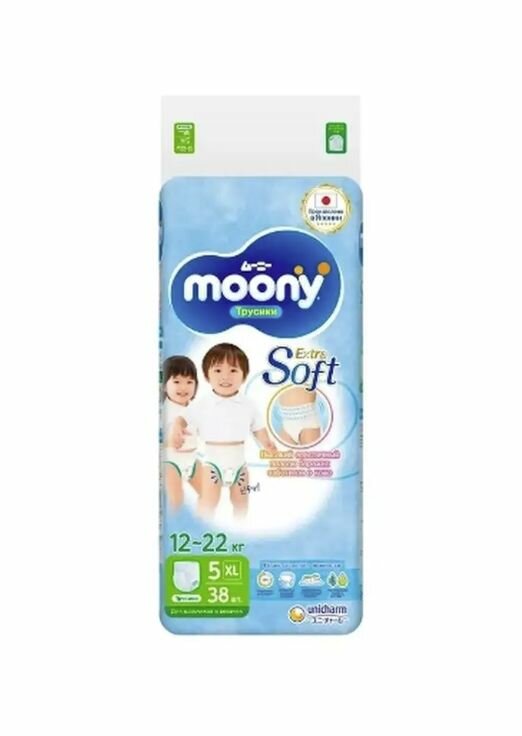MOONY трусики универсальные XL (12-22 кг), 38 шт