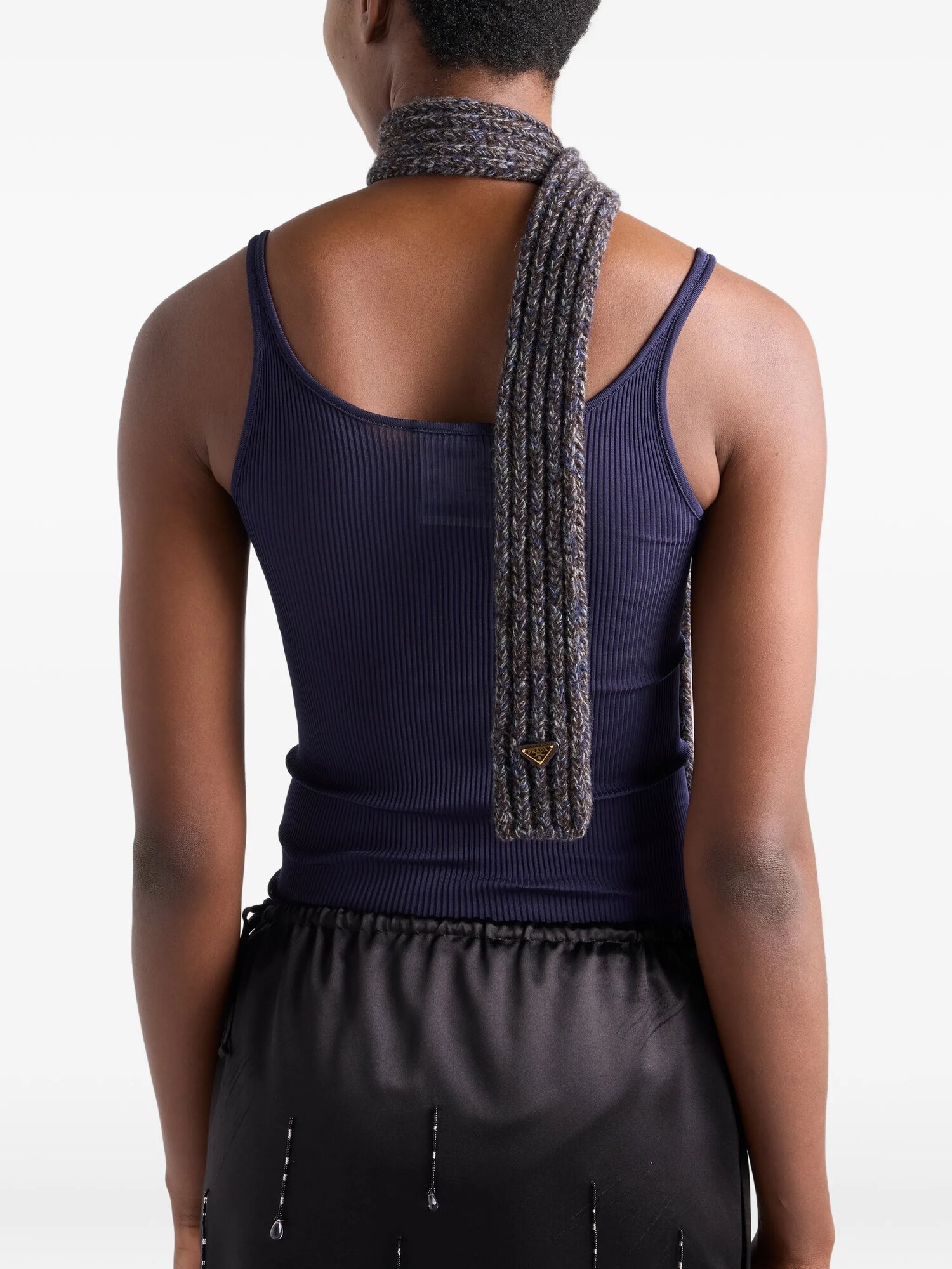 Топ Prada Ribbed knit silk tank top, размер 40 — фото 1