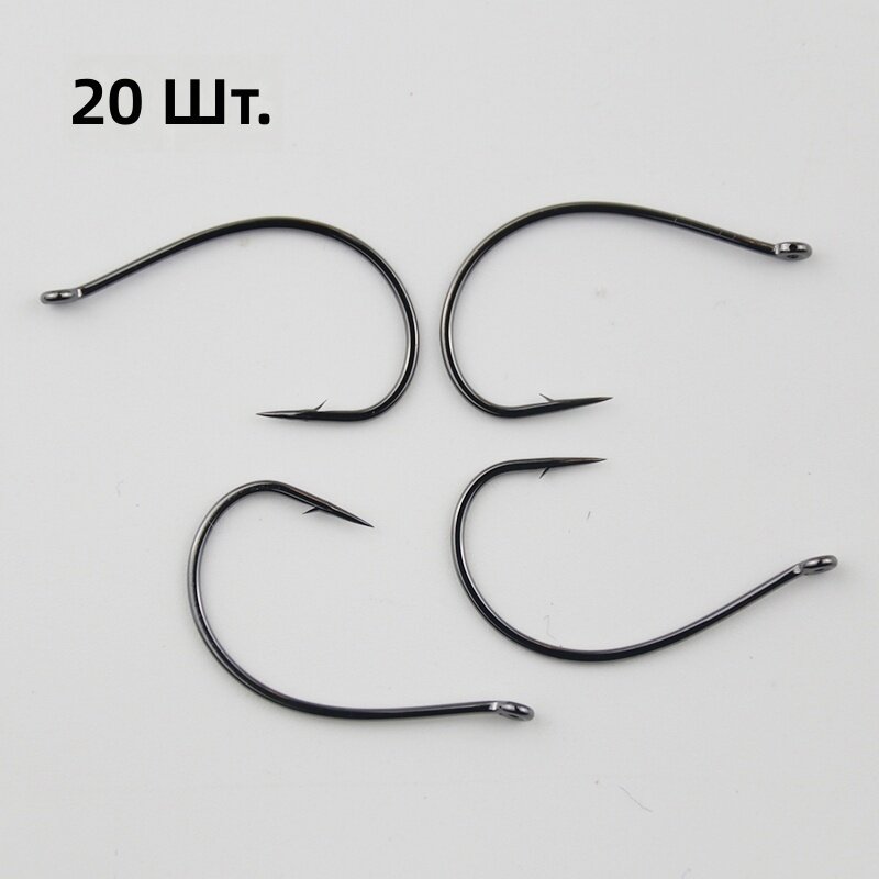 20 шт. Inline Weedless крючки для мягких приманок, широкий зазор, смещенное цевье, джиговые, размер 3#