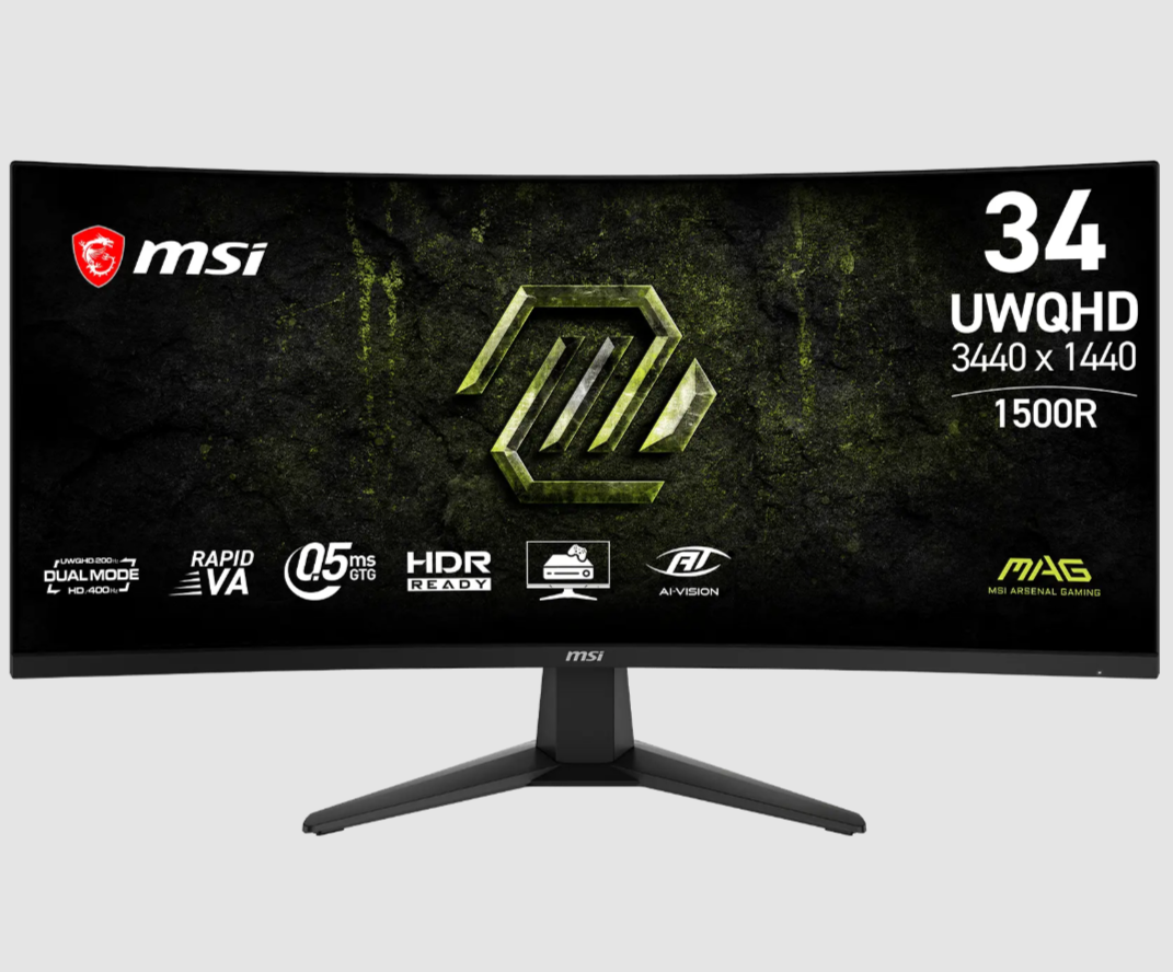 34" Монитор игровой MSI MAG 346CQDF E20, 3440*144, два режима 200Hz/400Hz, 0.5msGTG, изогнутая панель Rapid VA 1500R