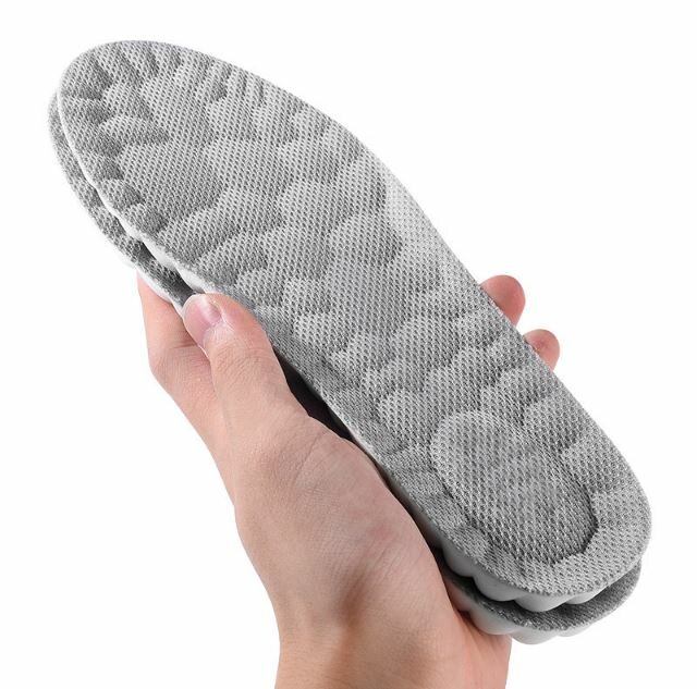 Стельки EVA, для обуви 40 - 45 (28,5 см) размера, серые, универсальные для мужчин и женщин, анатомические (Размер обуви: 45-46; Цвет товара: серо-белый; Длина: 28.5 см; Длина: 28.5)