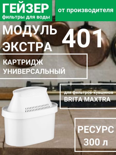 Картридж для фильтра-кувшина Brita maxtra, Гейзер Экстра 401, комплексная очситка, смягчение воды, 30514