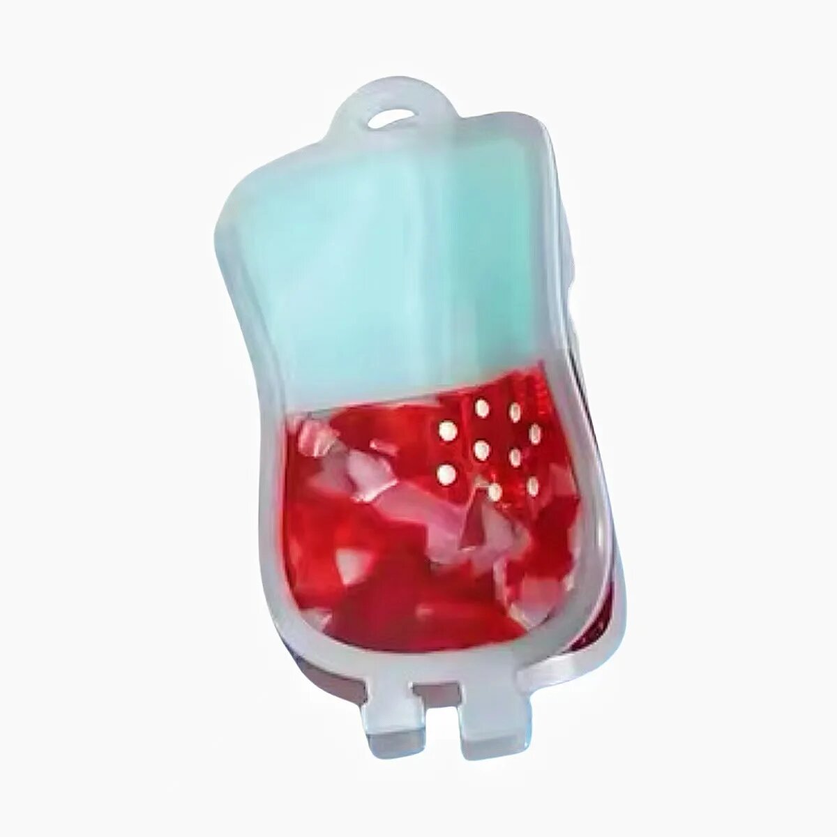 Заколка в виде пакета крови, акрил, Blood bag