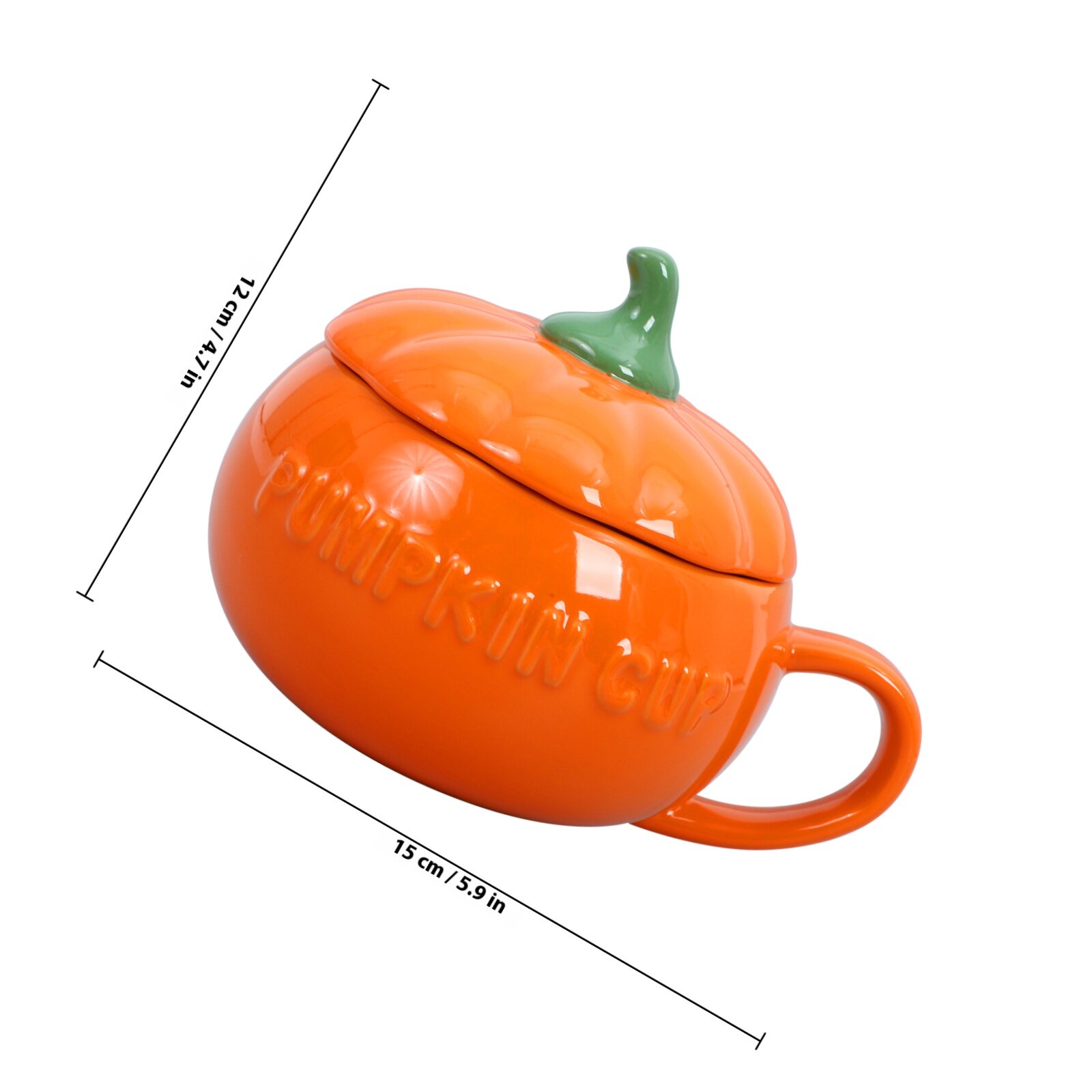 Керамическая Чашка В Forme Дыни С Крышкой Оранжевый 1 Шт 15.00X12.00X12.00Cm