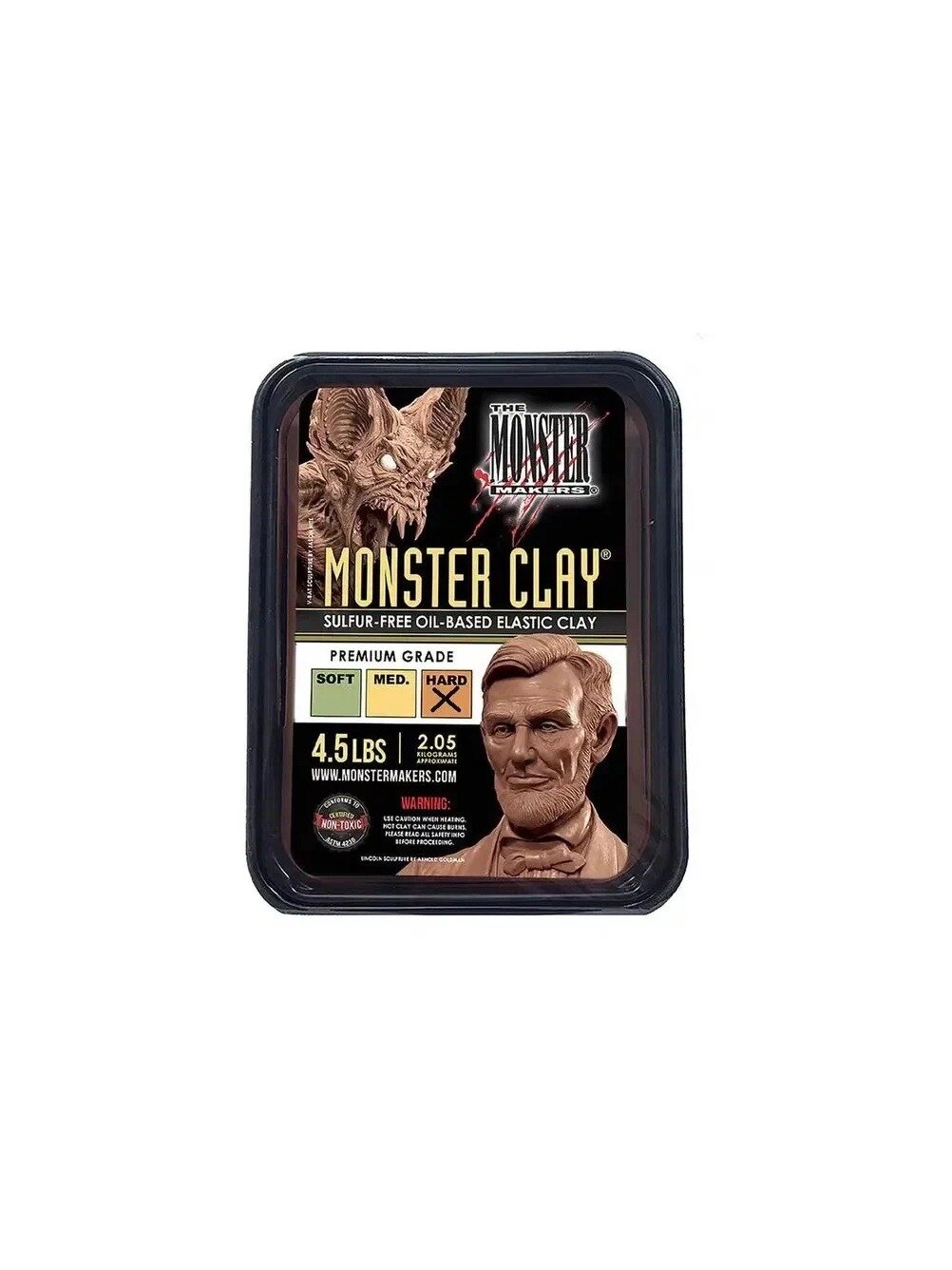 Скульптурный пластилин Monster Clay Brown Medium 2, кг, коричневый, для лепки и моделирования