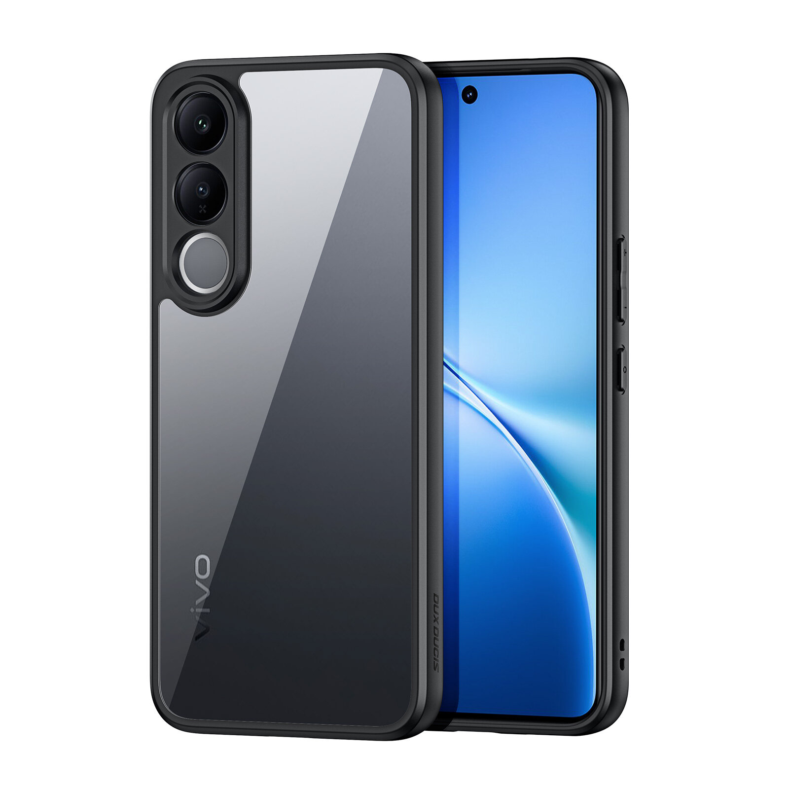 Чехол прозрачный с черными рамками для Vivo V70 FE, серия Aimo Series Case от Dux Ducis