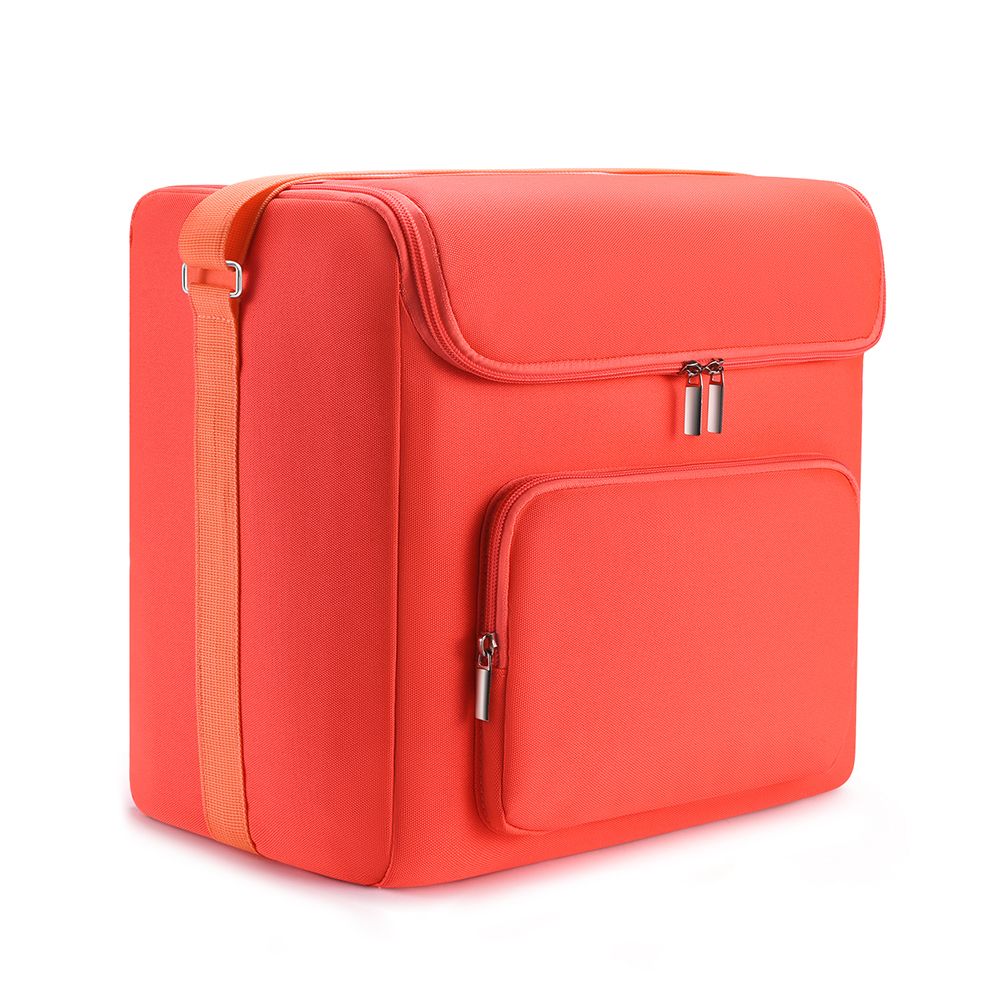 Чехол для мини-холодильника 4/6 литров из полиэстера с пенополиэтиленом и флисом оранжево-красный