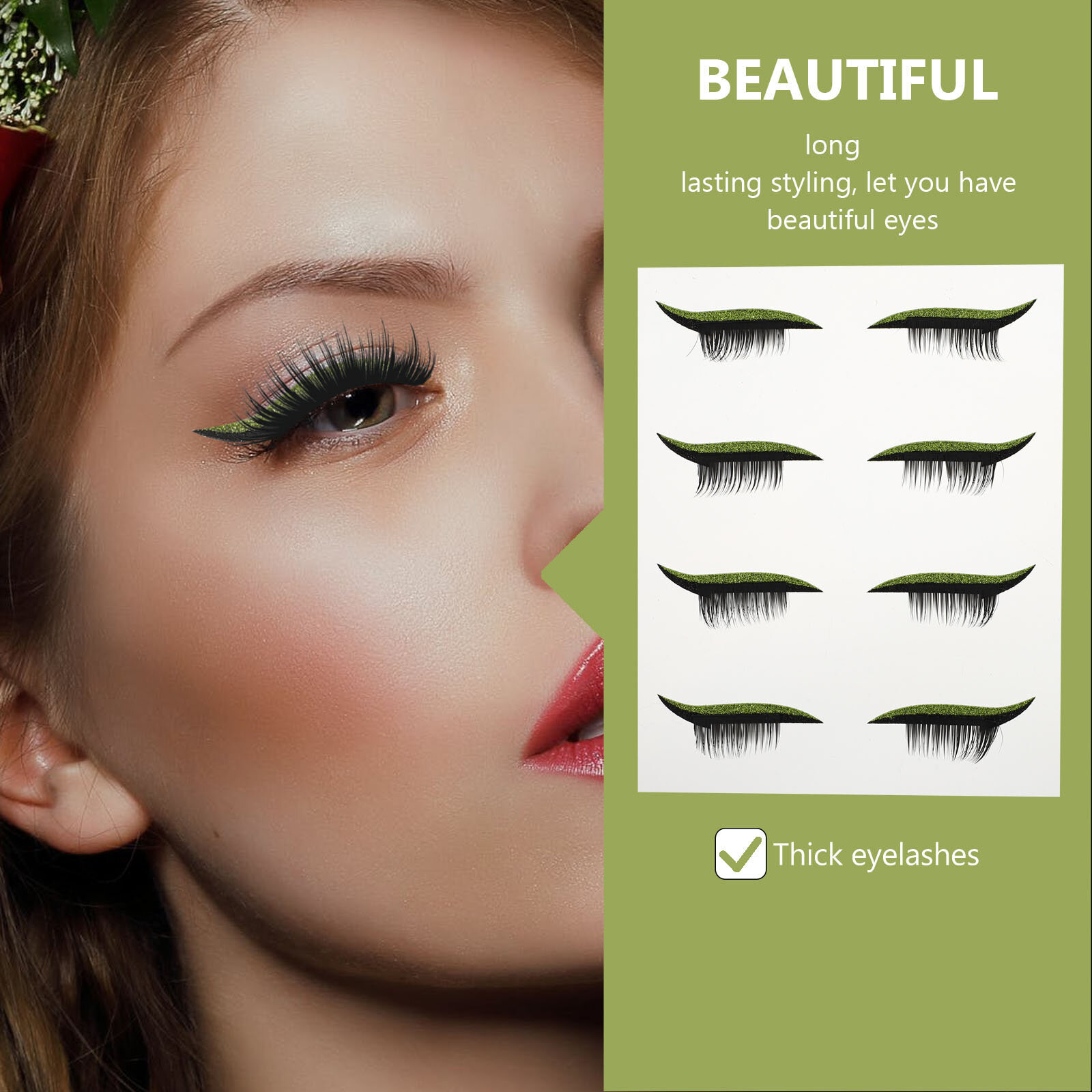 Самоклеящиеся Стикер Eyeliner С Тушью 4 Шт Черный 4x1 5 см Для Ежедневного Макияжа И Вечеринок