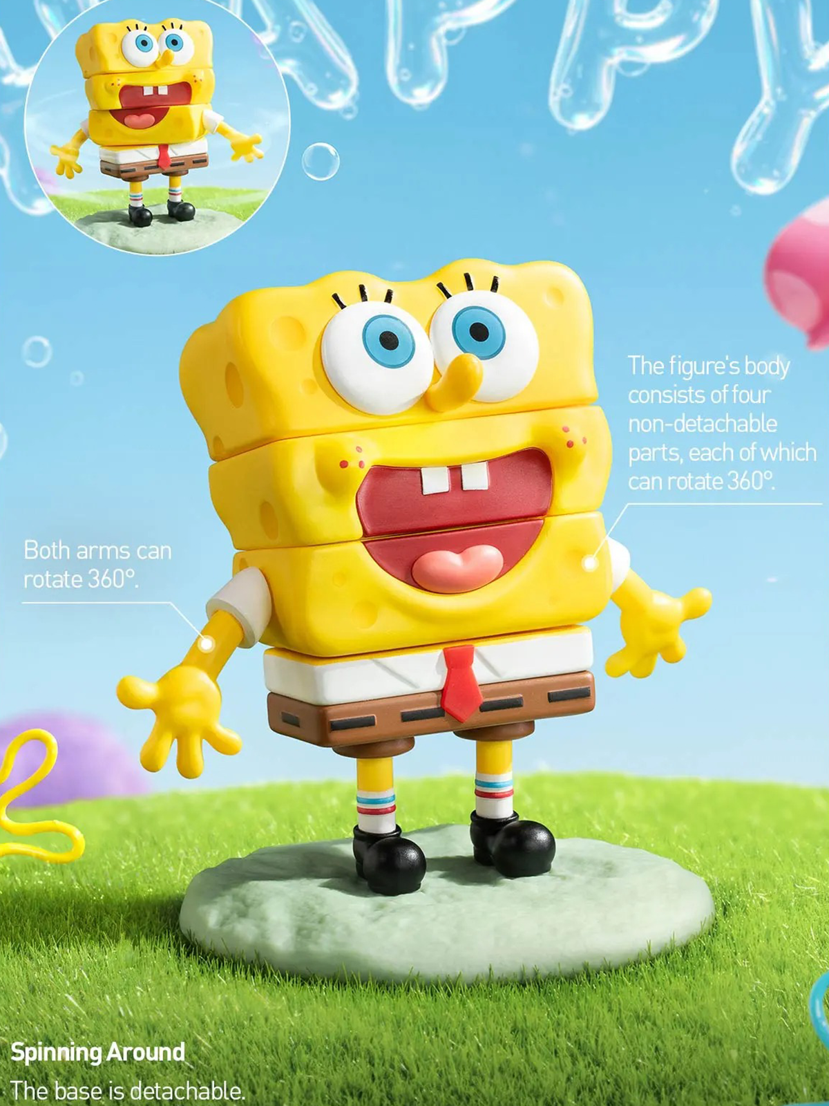 Коллекционная фигурка Слепая коробка SpongeBob "That Doesn't Make Sense" Series Figures-Spinning Around