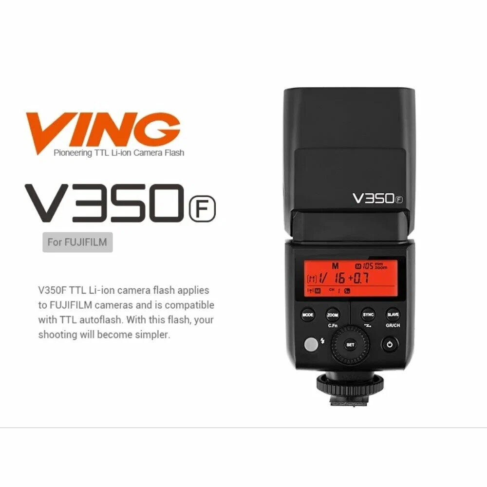 Вспышка накамерная Godox Ving V350F TTL аккумуляторная для Fujifilm