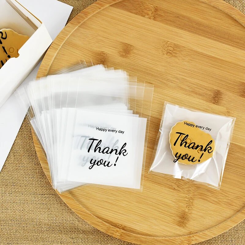 Пакеты для печенья с надписью "Thank you!", 7см, 100шт