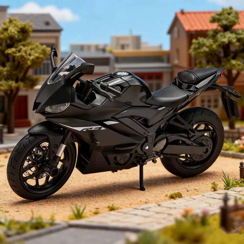 Миниатюрная модель мотоцикла Ямаха R3 из литого под давлением металла 1:12 Yamaha R3 Мотоциклы Игрушки, со светом