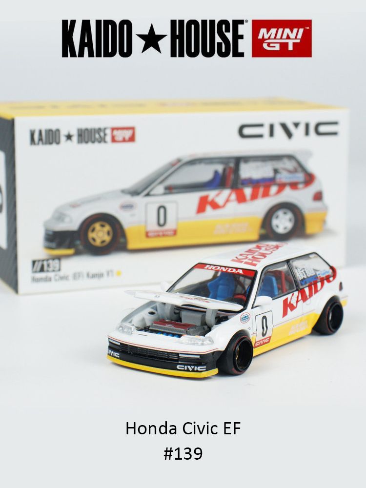 Машинка KAIDO HOUSE 1:64 Honda Civic EF Alloy Car Model Collection Ornament