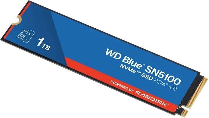Накопитель SSD M.2 2280 1TB NVMe PCIE 4.0 x4 7100/6700 BLUE SN5100 WDS100T5B0E WDC