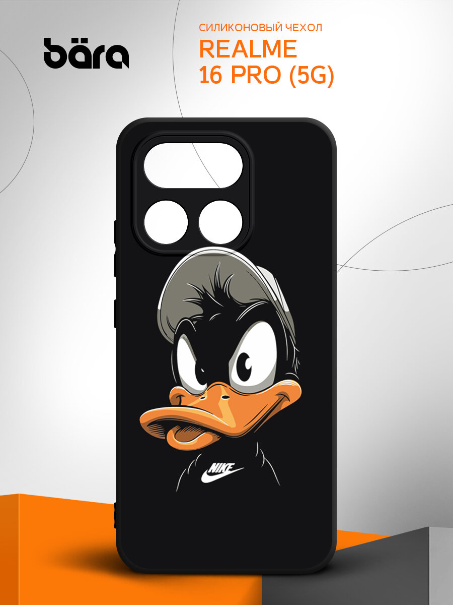 Чехол на Realme 16 Pro (5G)/ Реалми 16 Про (5Г), накладка, защитный, черный, с принтом
