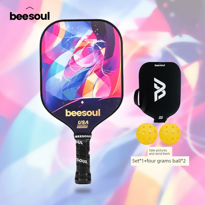Ракетка для пиклбола Beesoul Starburst из стекловолокна, тренировочная ракетка для начинающих Сколько линий - защитный