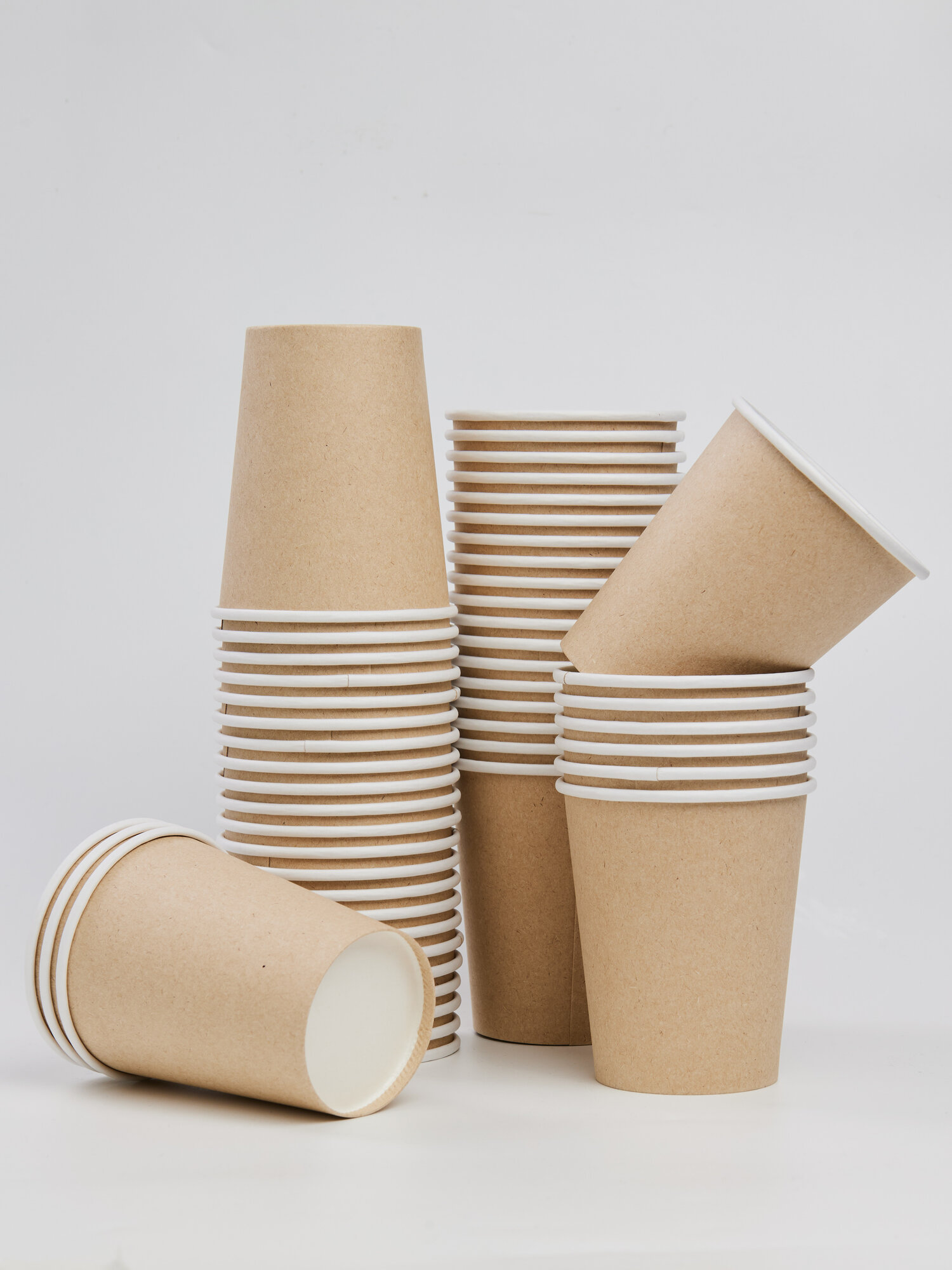 Стакан бумажный однослойный 250 мл "Светлый крафт", (50шт), для горячих и холодных напитков.