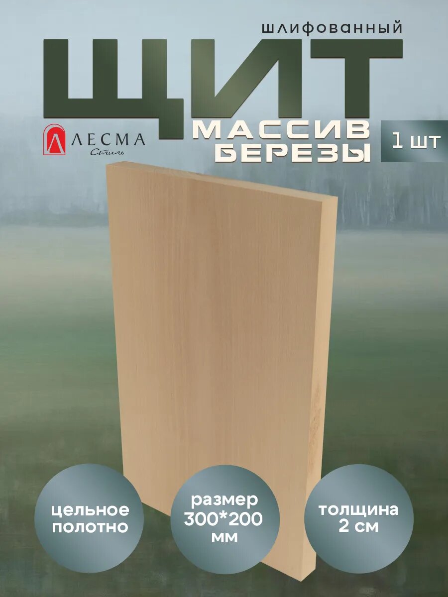 Щит заготовка цельный для резьбы и творчества массив 20*30 см