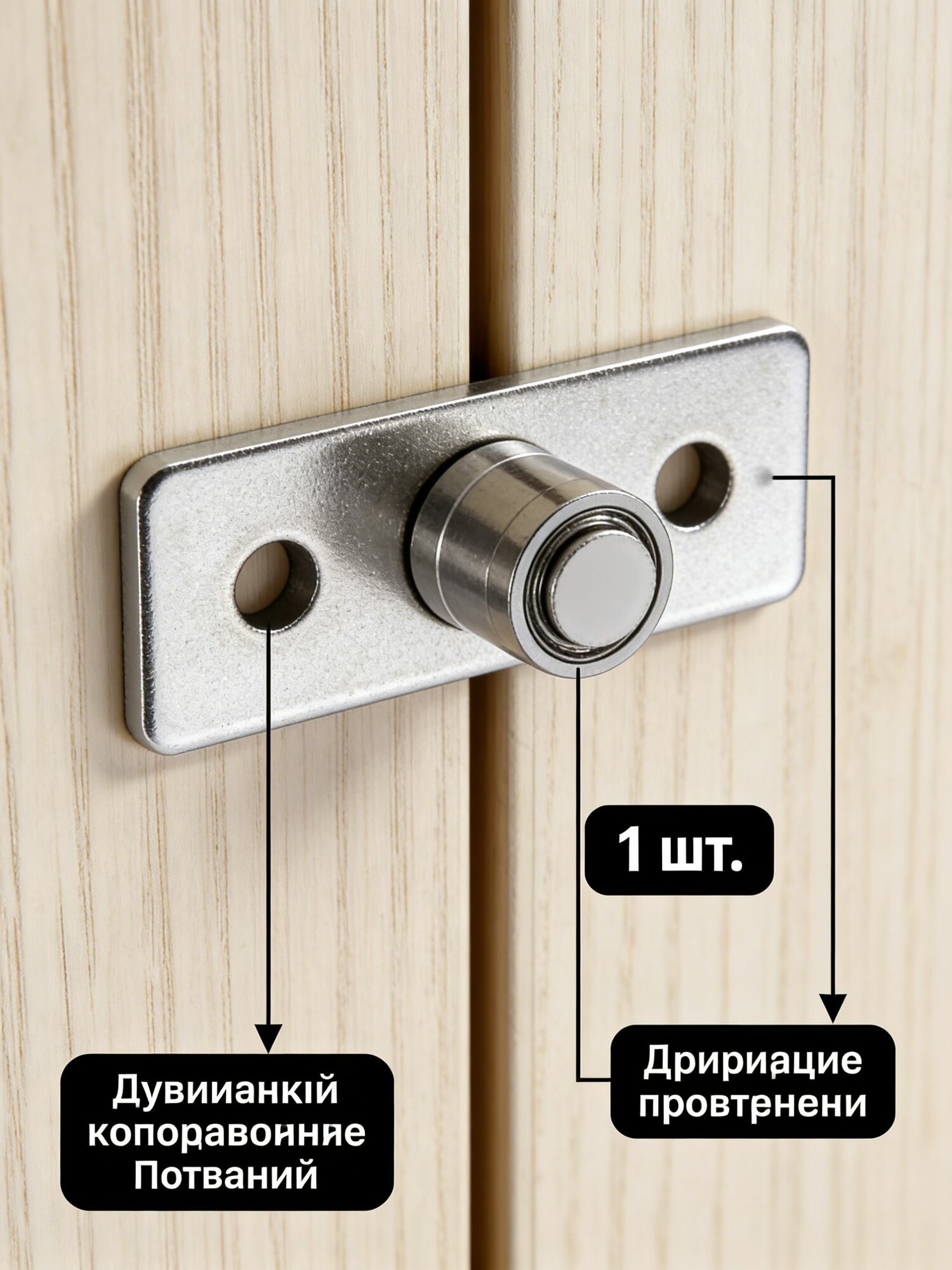 1 шт./12mm/Комплект для регулировки и фиксации раздвижных дверей: стопор, ограничитель, направляющие колеса (для деревянных дверей-купе)