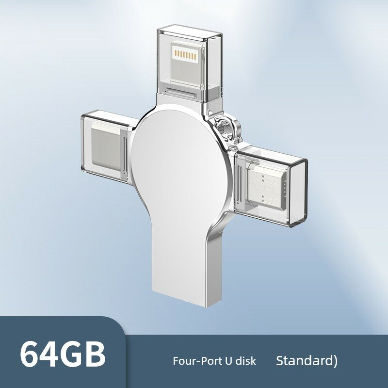 USB-флешка 64 ГБ с адаптером Type-C для iPhone, Android и ПК