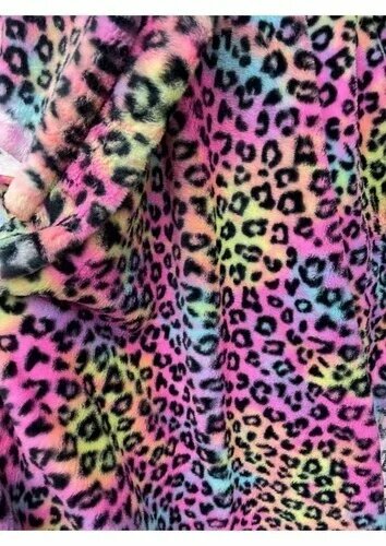 Плюшевая ткань леопард Colorful Leopard 1,6 м