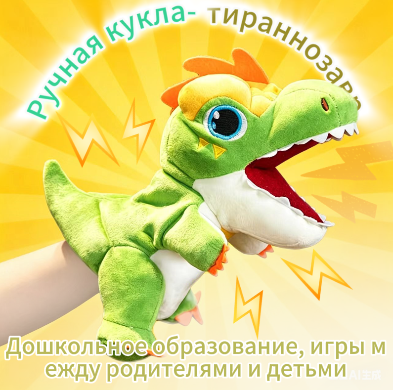 Ручная кукла тираннозавр рекс, игрушка для родителей и детей, для дошкольного образования, 25 см×35 см