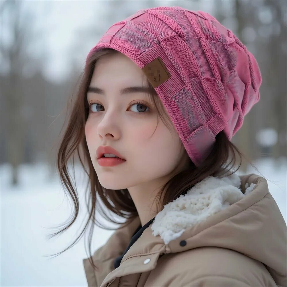 Модная вязаная шапка, стильный повседневный головной убор, мягкая трикотажная вязка, комфортная носка осенью и зимой
