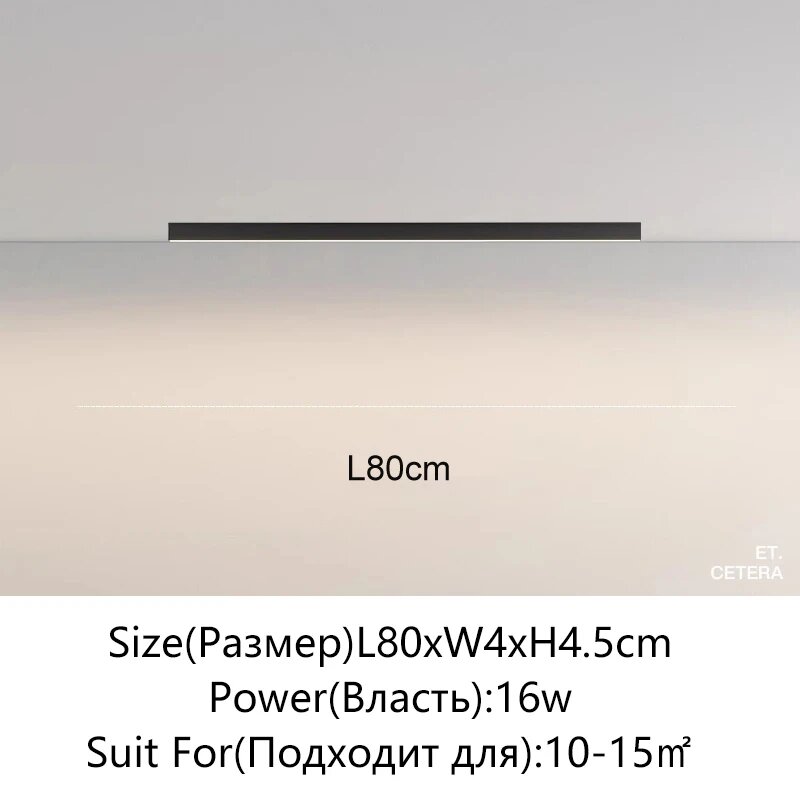 Современные светодиодные панели для потолка Living Room Kitchen Office Intelligent Lighting Corridor Porch Indoor Home Lighting — черный, длина 80 см