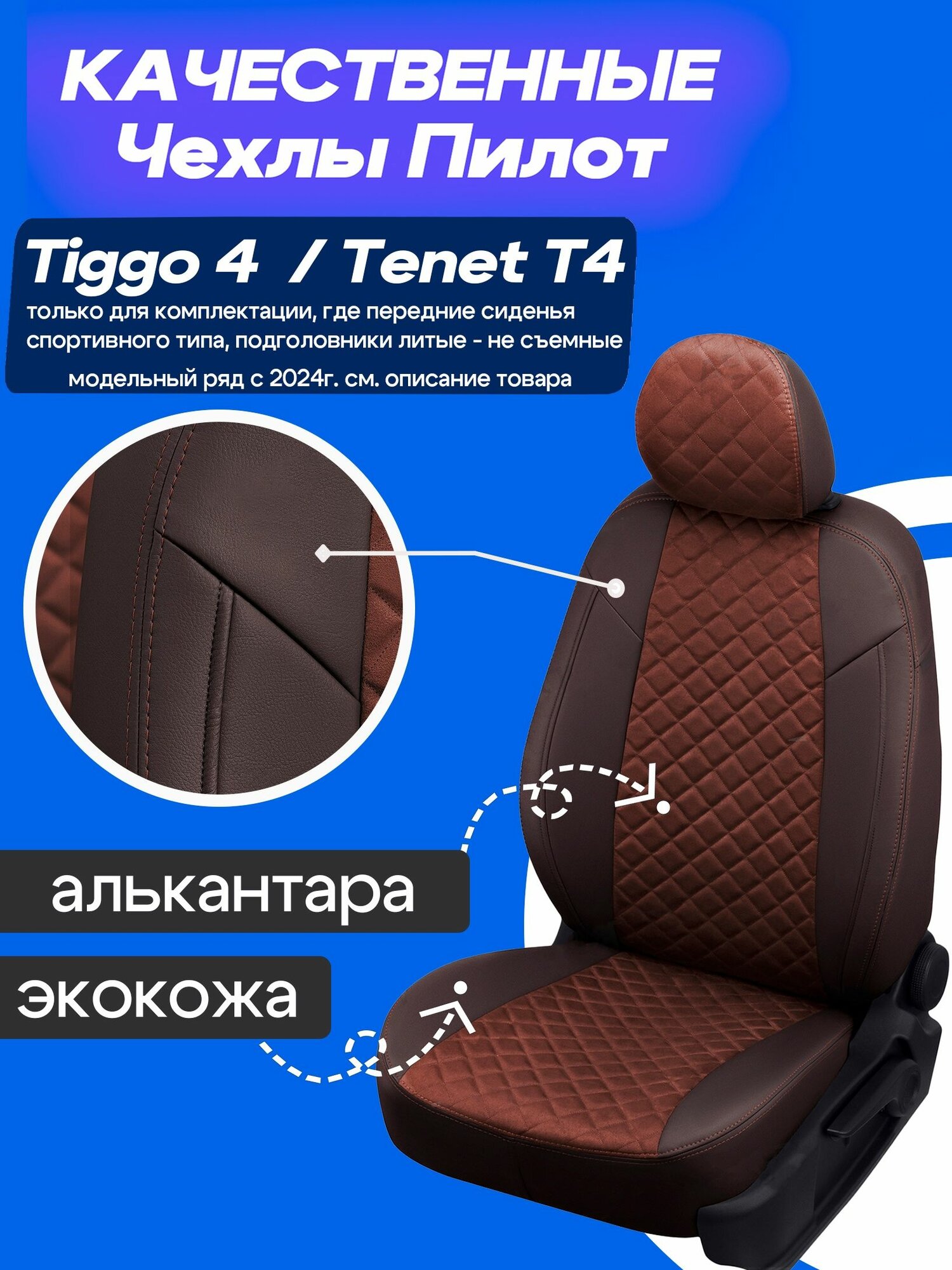 Чехлы на Чери Тигго 4 new 2025, Тенет Т4 - Chery Tiggo 4 рестайлинг и Tenet T4 2025 2026 - по нынешнее время.