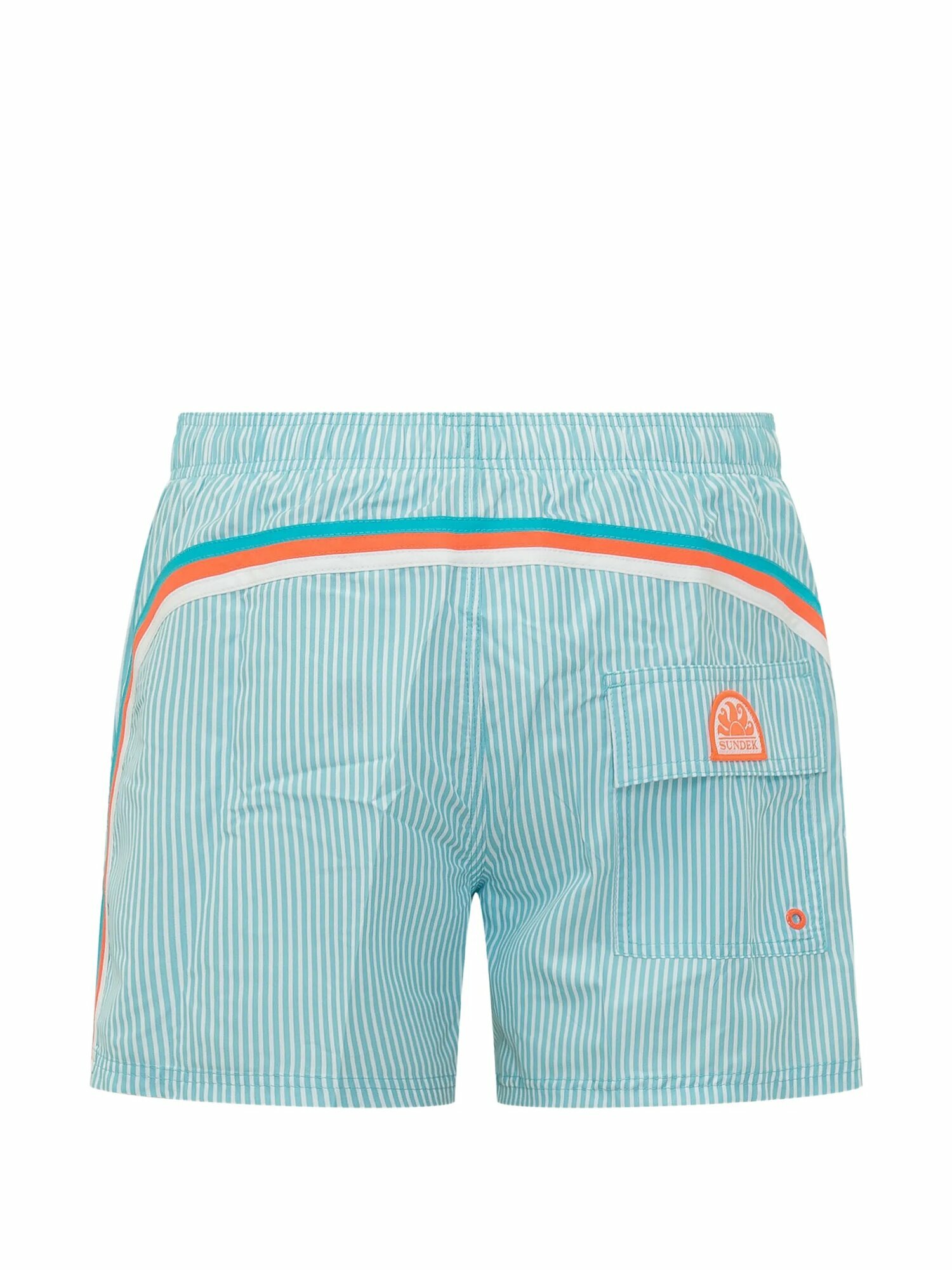 Шорты для плавания SUNDEK Striped logo-patch swim shorts, размер 50, blue — фото 1